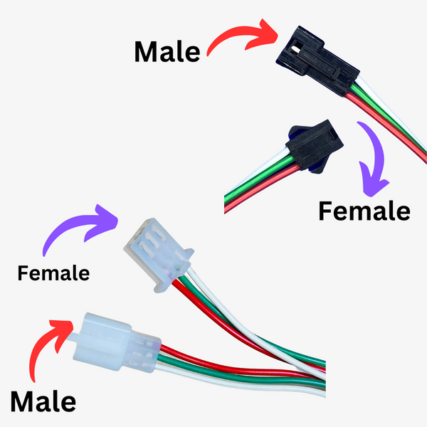 3 PIN MALE FEMALE CONNECTOR – Koshi Electronics